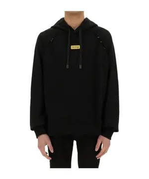 Versace Logo Plaque Drawstring Hoodie