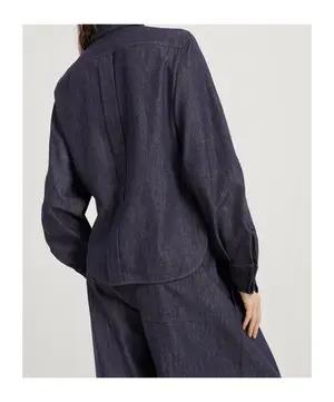 Brunello Cucinelli Embellished Long-sleeved Denim Shirt