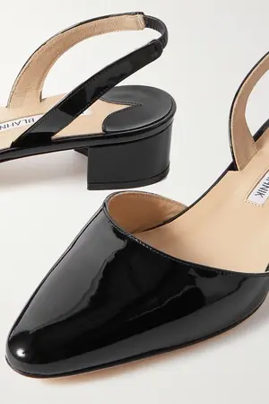 Manolo Blahnik Aspro 30 Exposed Low Heels - Black