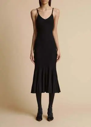 Khaite Queen V-neck Midi Dress