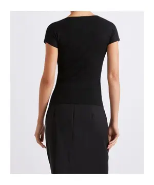 Marella Rib-knit Viscose Sweater With V-neckline And Kimono Sleeves