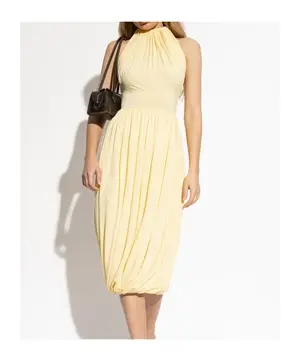 Alaïa Twisted Soft Jersey Halterneck Dress - Yellow
