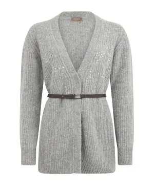 Peserico Embellished V-neck Belted Cardigan