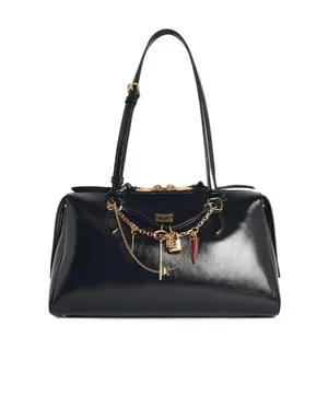 Dolce & Gabbana Vittoria Logo Plaque Handbag - Black