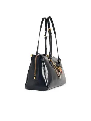 Dolce & Gabbana Vittoria Logo Plaque Handbag - Black