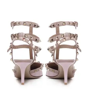 Valentino Garavani Rockstud Caged 65mm Patent Pumps - Nude