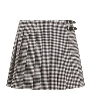 Miu Miu Plaid Pleated Mini Skirt