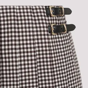 Miu Miu Plaid Pleated Mini Skirt