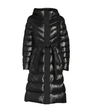 Mackage Coralia Padded Down Coat With Hood And Belt - Black