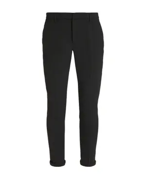 DONDUP Button Detailed Mid-rise Wool-blend Trousers - Black