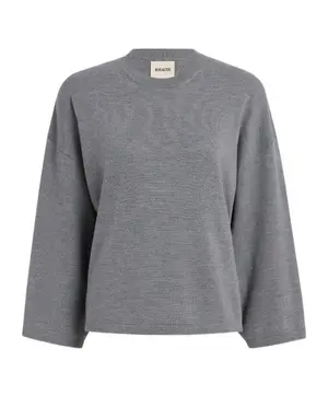 Khaite Darcy Crewneck Pullover In Fine Merino Wool - Grey