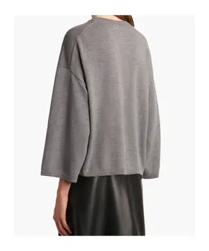 Khaite Darcy Crewneck Pullover In Fine Merino Wool - Grey