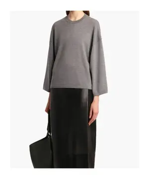 Khaite Darcy Crewneck Pullover In Fine Merino Wool - Grey