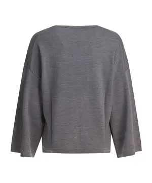 Khaite Darcy Crewneck Pullover In Fine Merino Wool - Grey
