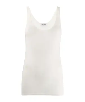 Saint Laurent Sleeveless Ribbed Tank Top - No