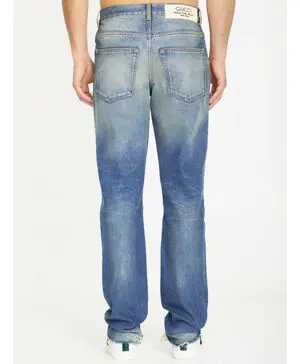 Gucci Logo Patch Straight-leg Jeans