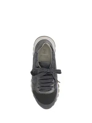 Brunello Cucinelli Round Toe Lace-up Sneakers - Gray