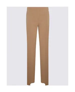 Max Mara High-waisted Pressed-crease Trousers - Brown