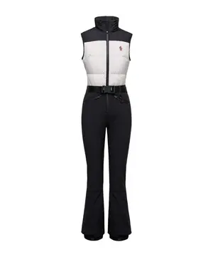Moncler High Neck Sleeveless Ski Jumpsuit - Black