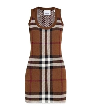 Burberry Vintage Check-jacquard Sleeveless Mini Dress - Brown