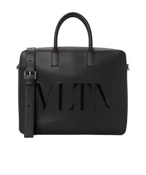 Valentino Garavani Vltn Logo Print Laptop Bag - Black