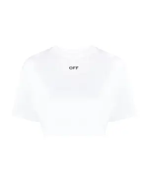 Off-White Off-stamp Crewneck Cropped T-shirt - White