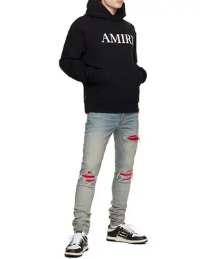 Amiri Logo Detailed Low Top Sneakers - Black
