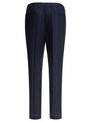 Brunello Cucinelli Pleated Tapered Trousers With Pin Stripes
