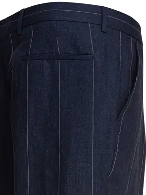 Brunello Cucinelli Pleated Tapered Trousers With Pin Stripes