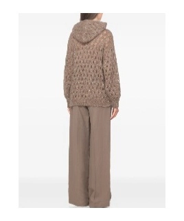 Brunello Cucinelli Dazzling Net Hooded Cardigan