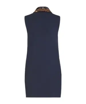 Fendi Sleeveless Mini Dress With Sequin Embellished Collar