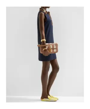 Fendi Sleeveless Mini Dress With Sequin Embellished Collar