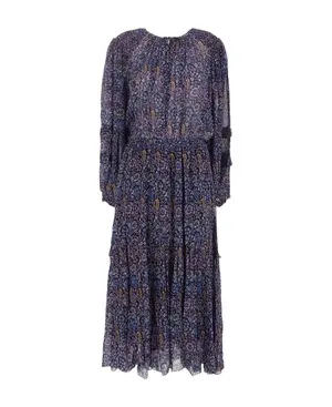 Isabel Marant Étoile Floral Printed Midi Dress - Black