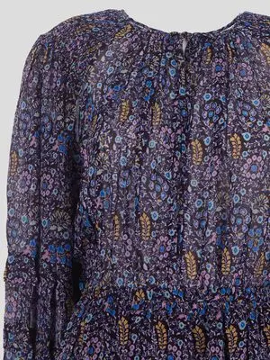 Isabel Marant Étoile Floral Printed Midi Dress - Black