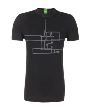 Hugo Boss T-shirt With Round Neck And Short Sleeves - Black
