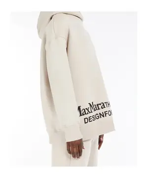Max Mara Logo Detailed Long-sleeved Hoodie - Beige
