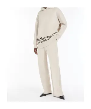 Max Mara Logo Detailed Long-sleeved Hoodie - Beige