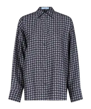 Prada Printed Twill Silk Shirt