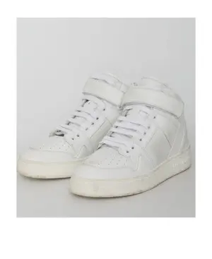 Saint Laurent High Top Lace-up Sneakers With Velcro Straps - White
