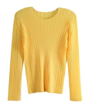 PLEATS PLEASE BY ISSEY MIYAKE Rib Pleats Long Sleeve Top