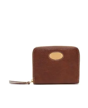 Mulberry Logo Plaque Zip-around Wallet - Brown