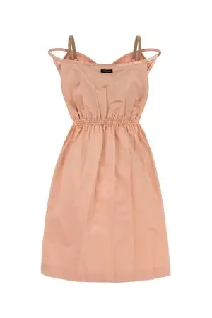 Miu Miu Logo-patch Spaghetti Strap Dress - Nude