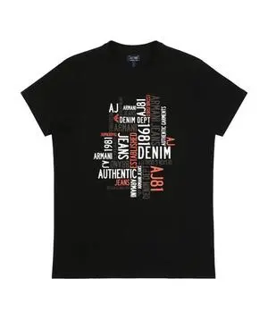 Emporio Armani Cross-printed T-shirt With Round Neck And Short Sleeves
