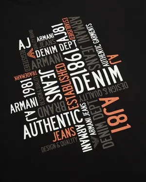Emporio Armani Cross-printed T-shirt With Round Neck And Short Sleeves