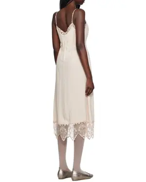 Simone Rocha Deep Lace Trim Slip Dress - White