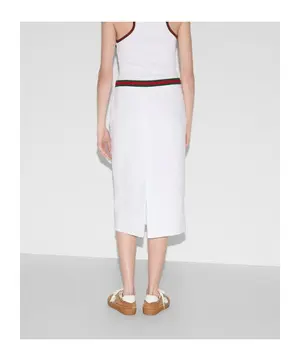 Gucci Rear Slit Web Stripe Detailed Midi Skirt