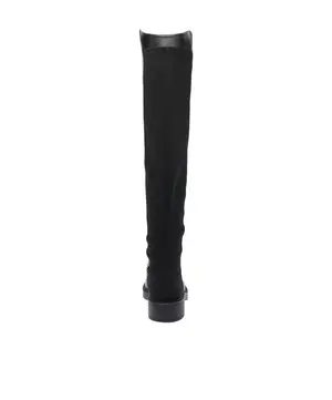 STUART WEITZMAN Over The Knee Round Toe Boots - Black