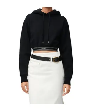 Loewe Cropped Hoodie In Cotton And Cashmere