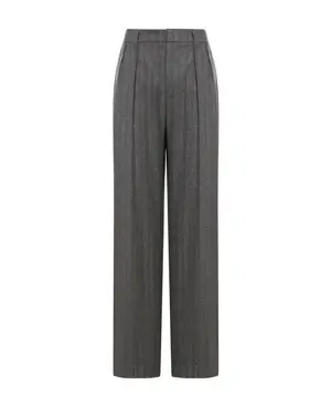Brunello Cucinelli High-waist Striped Tailored Trousers - Black