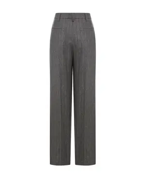 Brunello Cucinelli High-waist Striped Tailored Trousers